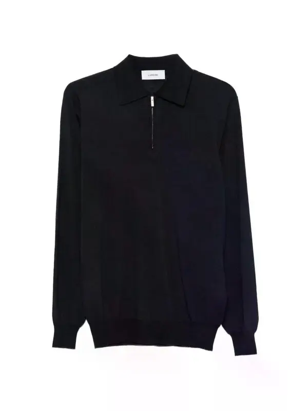 LARDINI Quarter-zip Polo Shirt - Blue