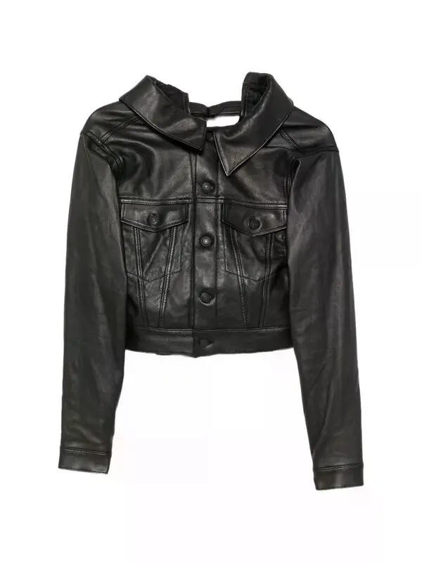 Yohji Yamamoto Cut-out Cropped Jacket - Black