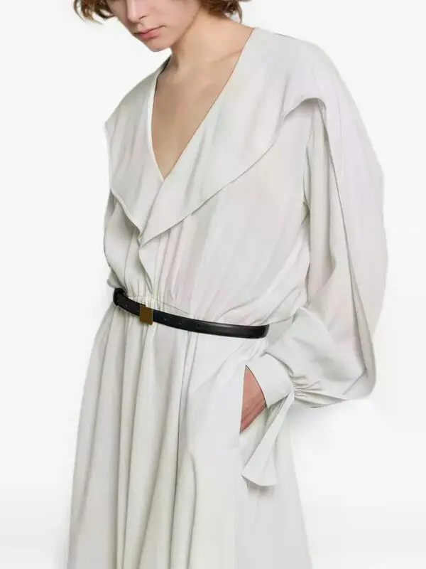 Alberta Ferretti Textured-buckle Sheepskin Belt - Black