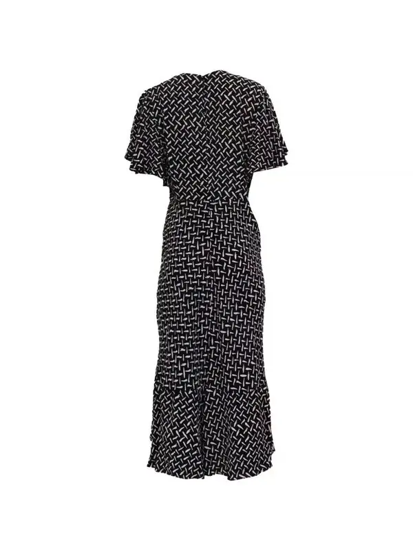Diane Von Furstenberg Printed V-neck Dress