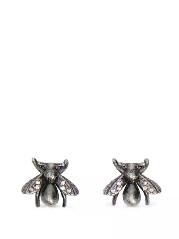 Bimba Y Lola Bee Earrings In Aged With Crystals - Silver