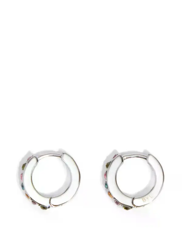 Bimba Y Lola Mini Hoop Earrings With Multicolor Crystals