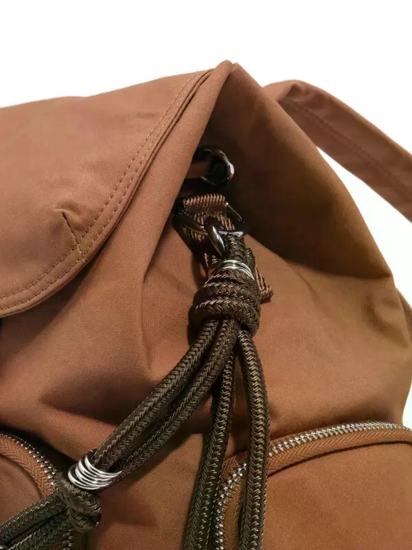 Bimba Y Lola Large Light Cotton Pocket Backpack - Brown