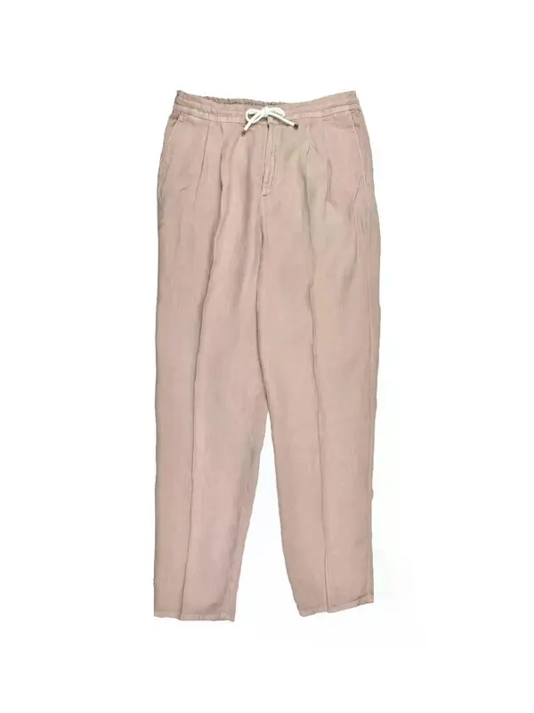 Brunello Cucinelli Pleated Drawstring Linen Trousers