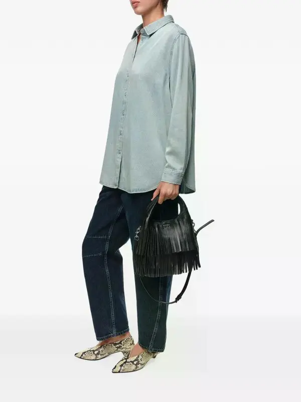 Bimba Y Lola Small Leather Fringed Paper Bag