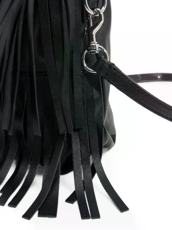 Bimba Y Lola Small Leather Fringed Paper Bag