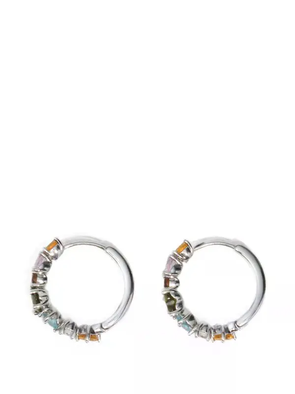 Bimba Y Lola Small Crystals Heart Hoop Earrings