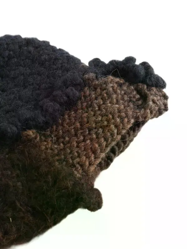 DANIELA GREGIS Two-tone Knitted Beanie Hat - Blue