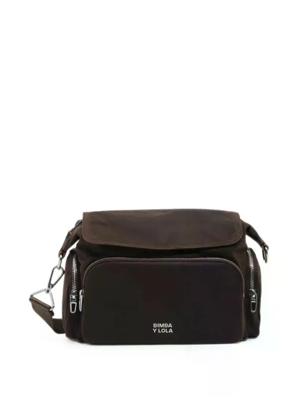 Bimba Y Lola Large Dark Coated Pocket Flap Bag