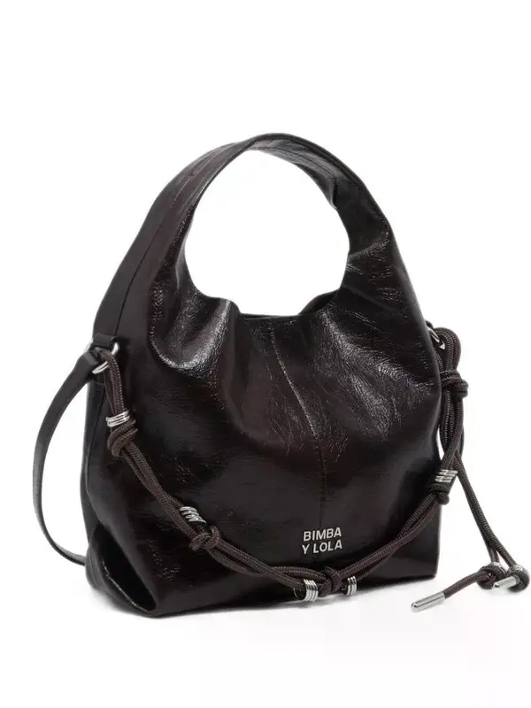 Bimba Y Lola Small Espresso Leather Paper Bag
