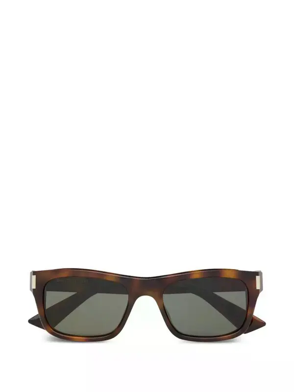 Saint Laurent Sl839 Rectangle-frame Sunglasses - Brown