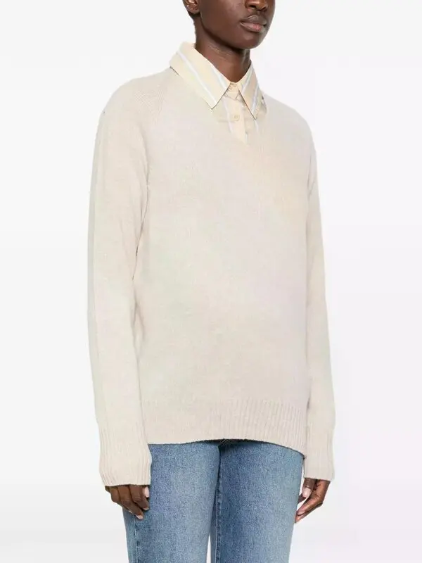 MA'RY'YA V-neck Raglan-sleeve Sweater