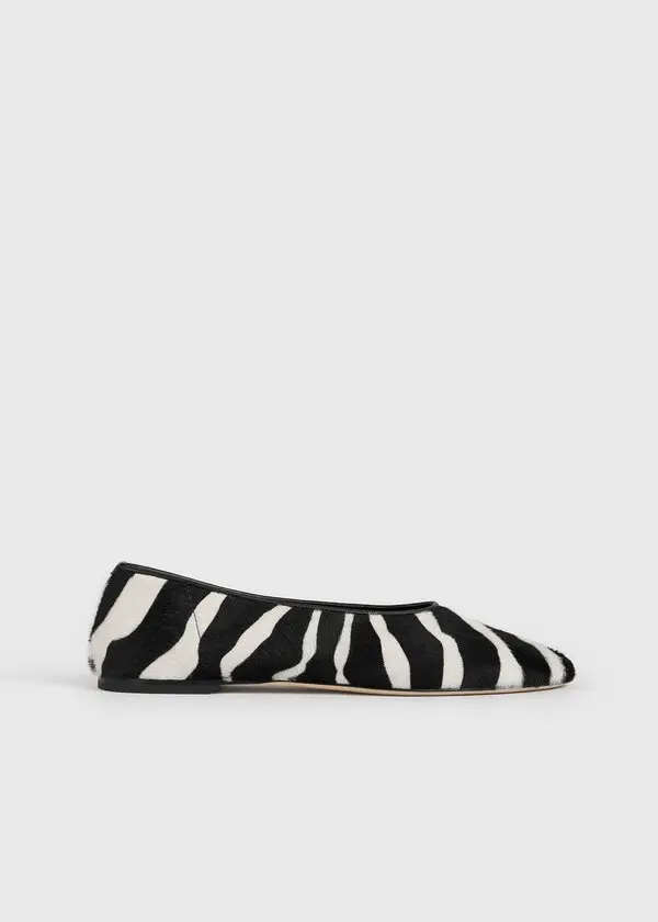 TOTEME Slip Pony Hair Ballerinas - Zebra