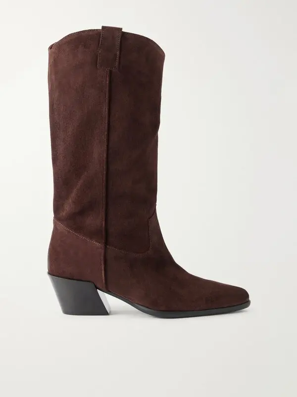 Staud Monty Suede Ankle Boots - Brown