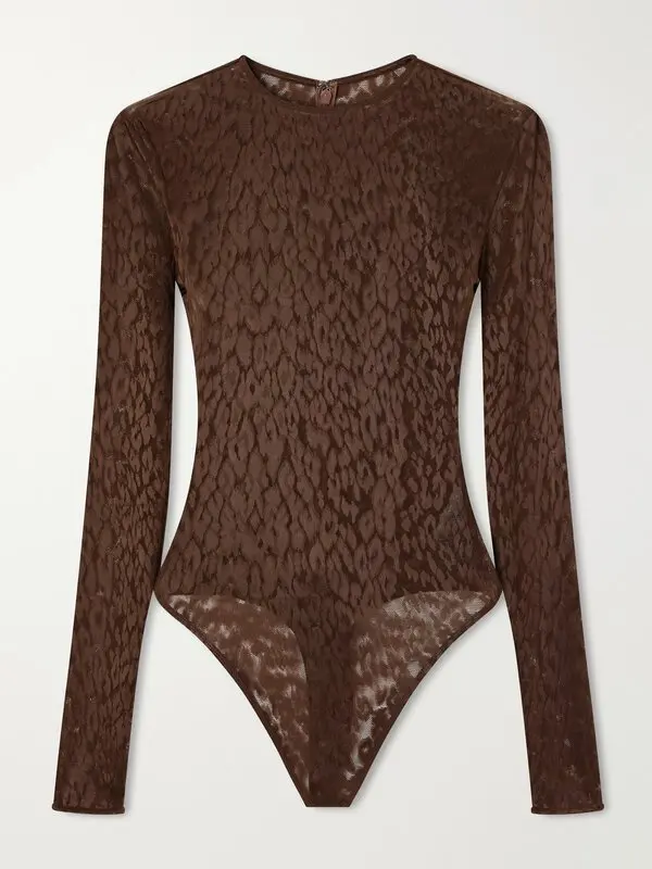 Alex Perry Leopard-print Stretch-lace Bodysuit