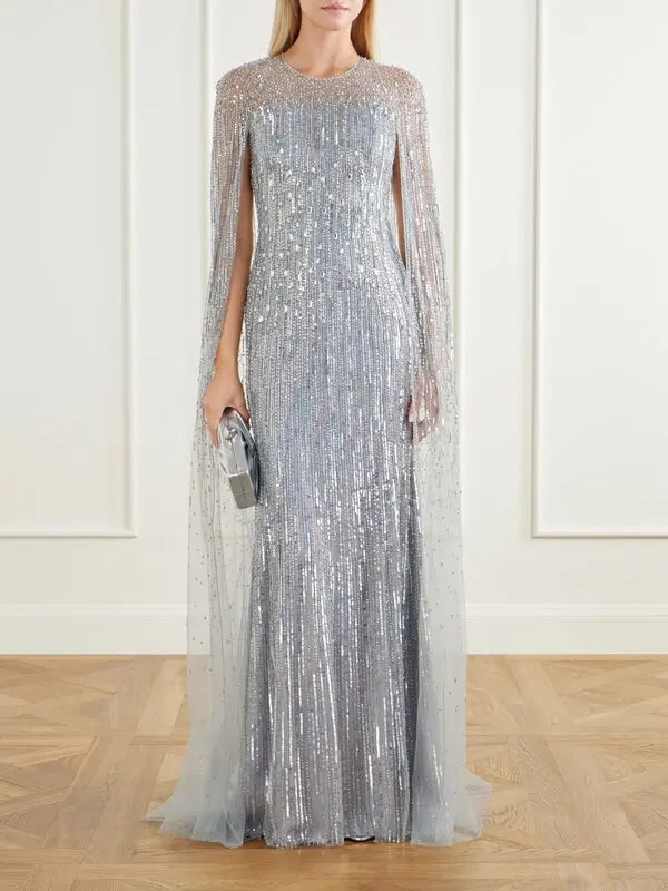 Jenny Packham Cosmic Dust Sequin-embellished Gown