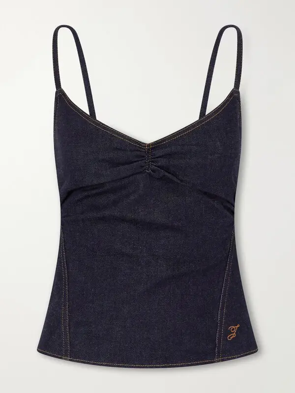 Jacquemus Le Haut De-nimes Cotton And Cashmere-blend Denim Cami - Blue