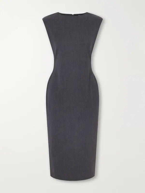 Jacquemus La Robe Alba Ruched-detail Drill Midi Dress