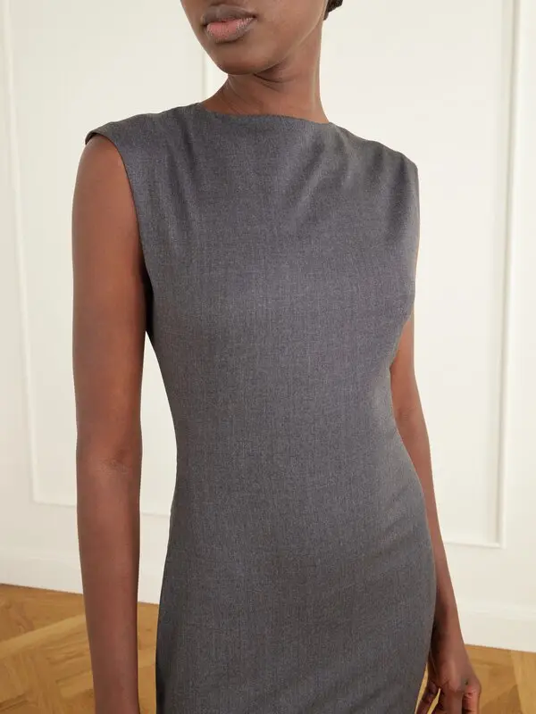 Jacquemus La Robe Alba Ruched-detail Drill Midi Dress