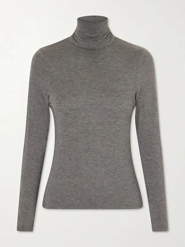NILI LOTAN Keria Stretch-jersey Turtleneck Top