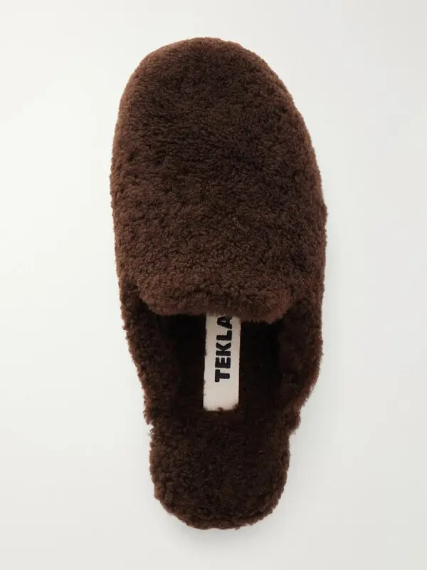 TEKLA Shearling Slippers - Brown