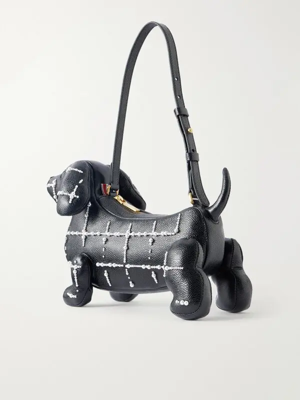 Thom Browne Baby Hector Bead-embellished Leather Tote