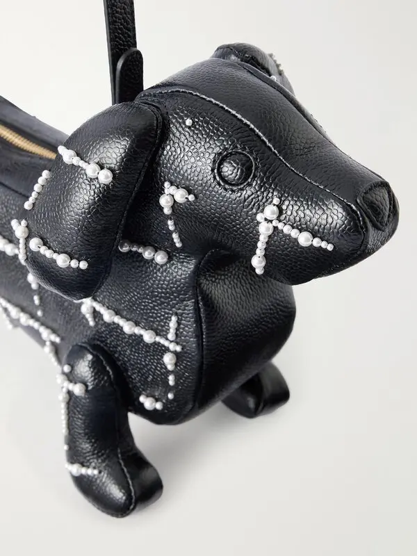 Thom Browne Baby Hector Bead-embellished Leather Tote