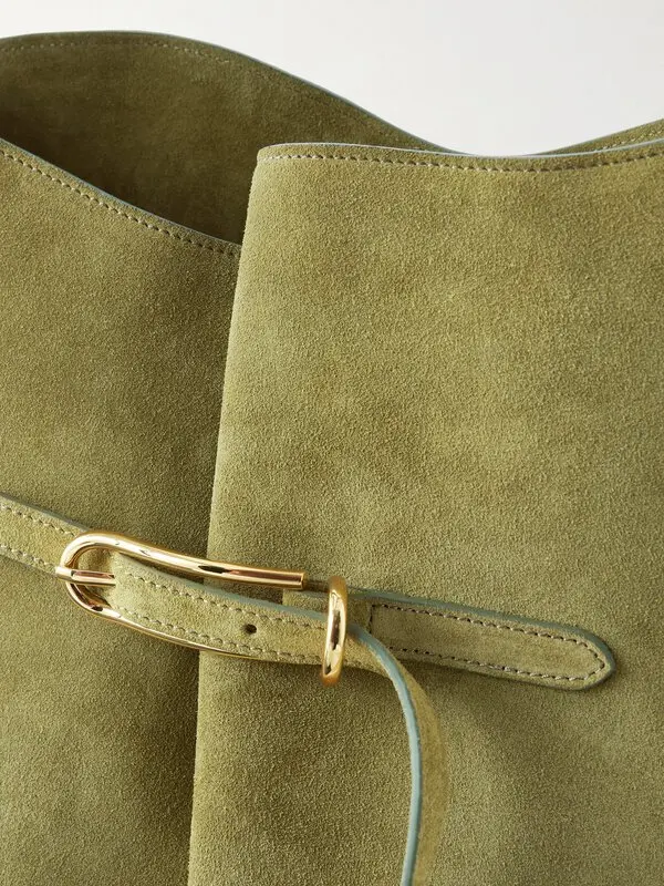LIFFNER Belted Bucket Suede Shoulder Bag