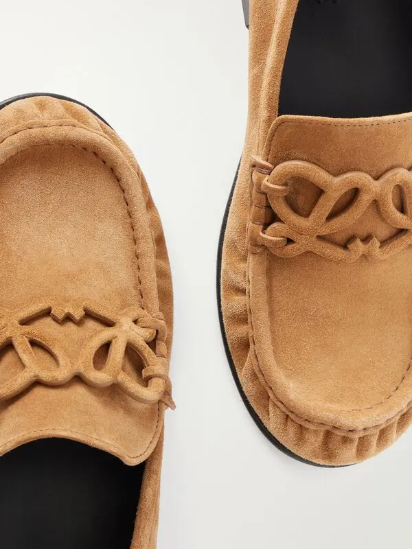 Loewe Double L Suede Loafers