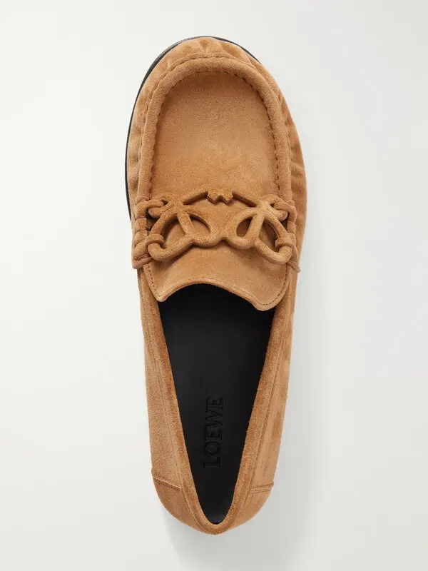 Loewe Double L Suede Loafers