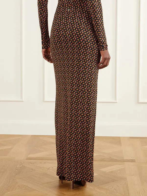 Rabanne Floral-jacquard Crepe Maxi Skirt