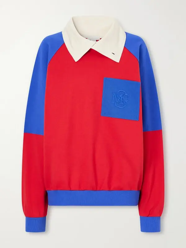 Stella McCartney Logo-embroidered Color-block Cotton-jersey Sweatshirt - Multi