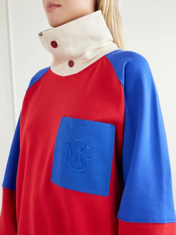 Stella McCartney Logo-embroidered Color-block Cotton-jersey Sweatshirt - Multi