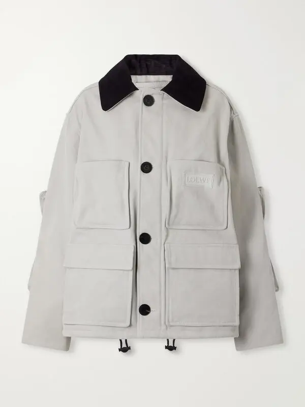 Loewe Leather-trimmed Cotton Jacket