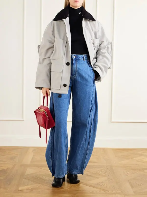 Loewe Leather-trimmed Cotton Jacket