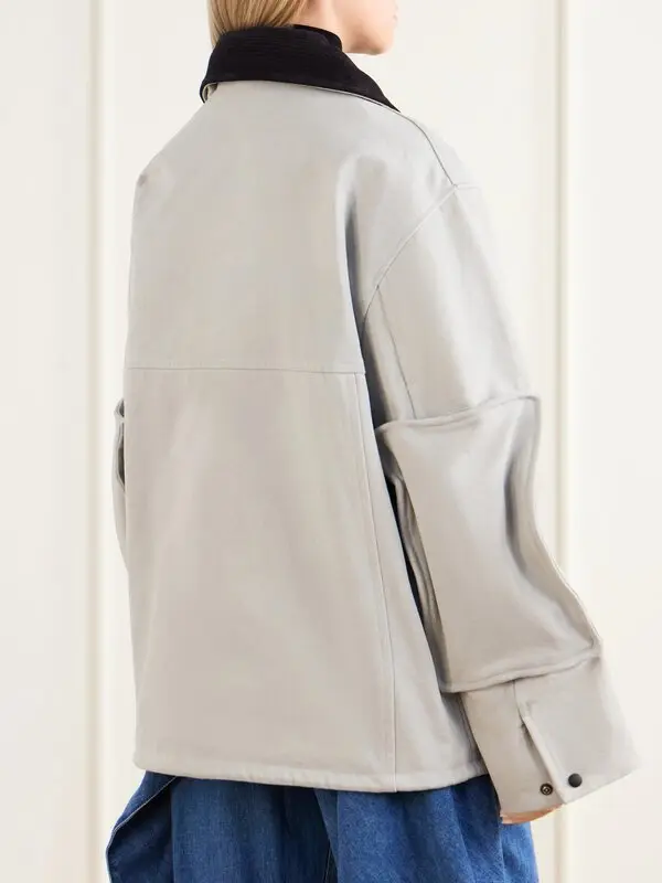 Loewe Leather-trimmed Cotton Jacket