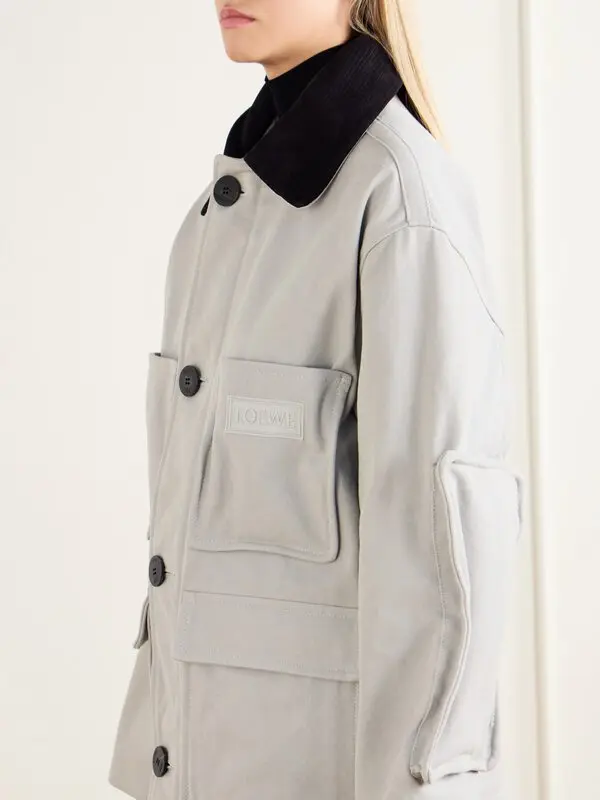 Loewe Leather-trimmed Cotton Jacket