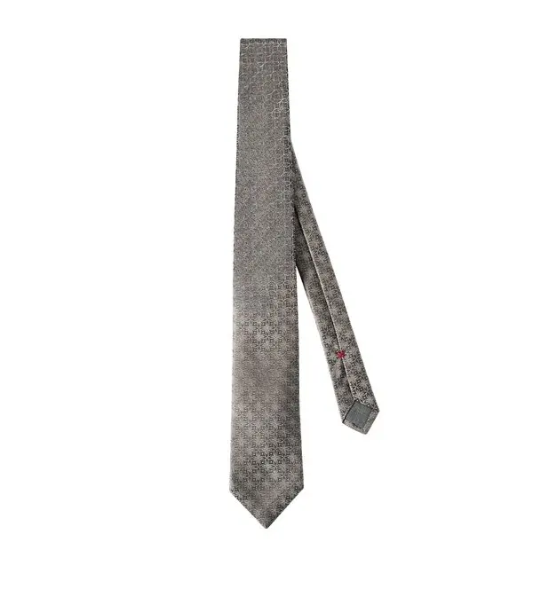 Brunello Cucinelli Silk Geometric Jacquard Tie
