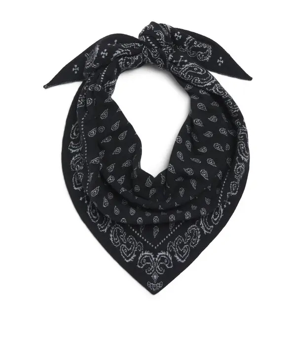 Guest In Residence Cashmere Paisley Wild Rag Scarf - Black