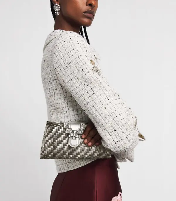 Rodo Woven Embellished Clutch Bag