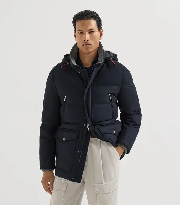 Brunello Cucinelli Wool Hooded Padded Jacket