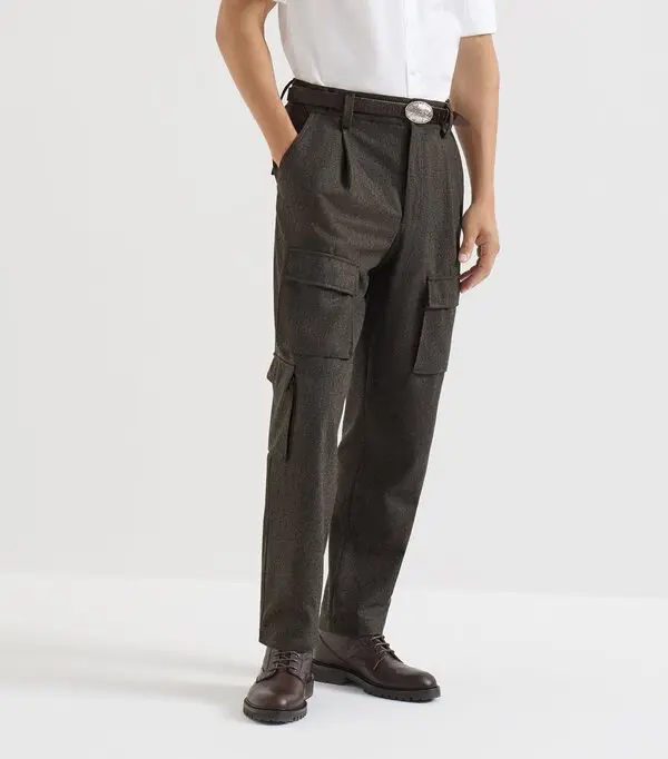 Brunello Cucinelli Virgin Wool Cargo Trousers