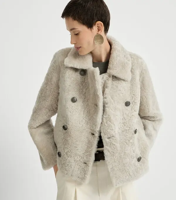 Brunello Cucinelli Shearling Double-breasted Jacket