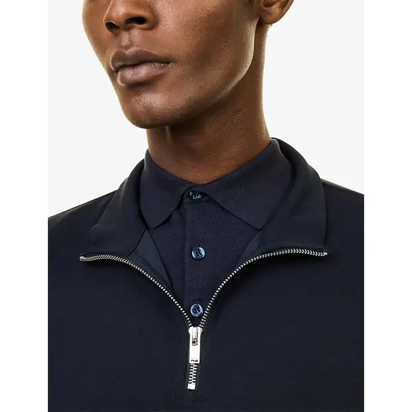 ARNE Interlock Stretch-jersey Sweatshirt - Navy