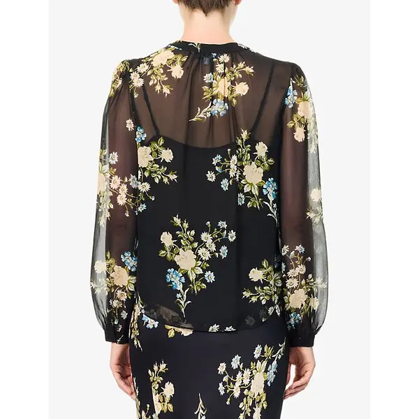 Veronica Beard Ashlynn Floral-print Silk Blouse
