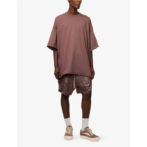 Rick Owens Cargobela Patch-pocket Satin Shorts - Grape