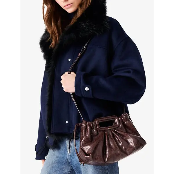 Maje Double-faced Contrast-collar Wool-blend Coat