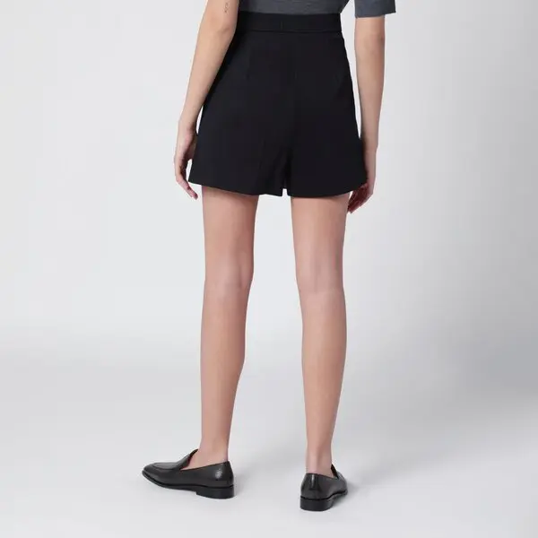 Max Mara Stretch Cotton Satin Shorts - Black