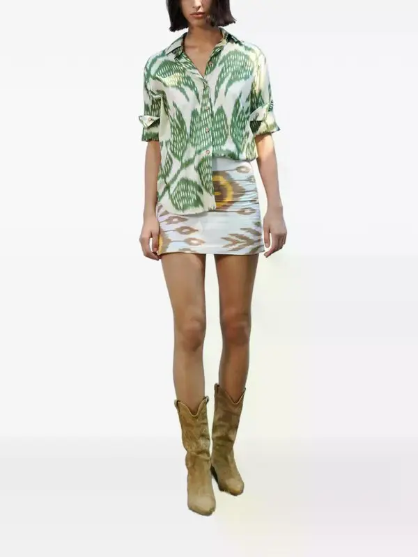 PUNICANA Patterned Fringed-collar Shirt - Neutrals