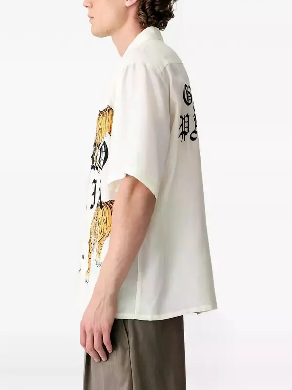 WACKO MARIA Tiger-print Logo-print Shirt